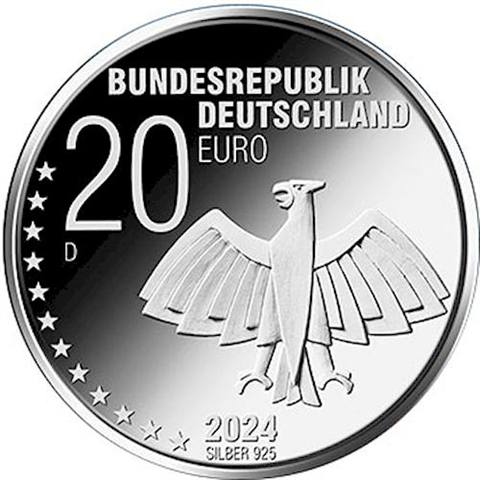 20 Euro Münze 2024 Polierte Platte 125. Geburtstag Erich Kästner