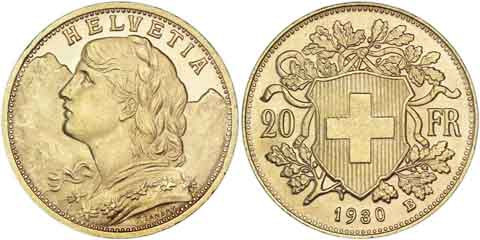Gold 20-Franken-Vreneli