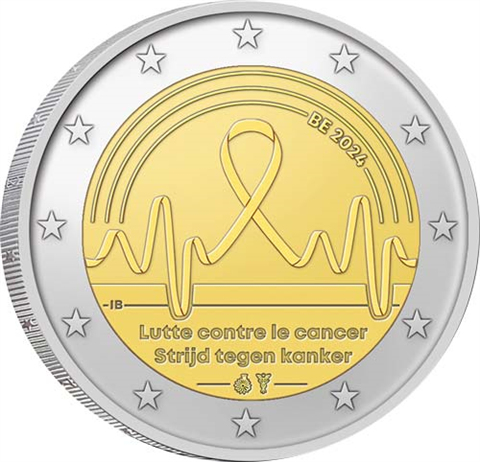 Belgien 2 Euro 2024 Kampf gegen Krebs in CoinCard